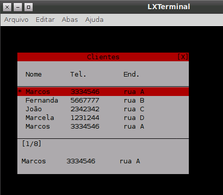 Gui básico em terminal | guiterminal.pris | Prisma